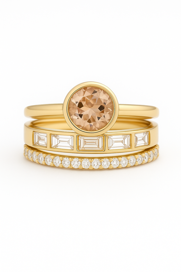 Elegant™ | Women's Crystal Inlay Gold Ring – Ethan & Lara
